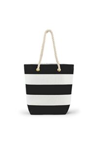 weddingstar bliss striped tote, black/white