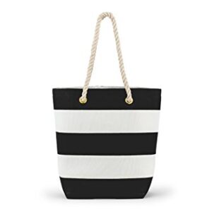 Weddingstar Bliss Striped Tote, Black/White