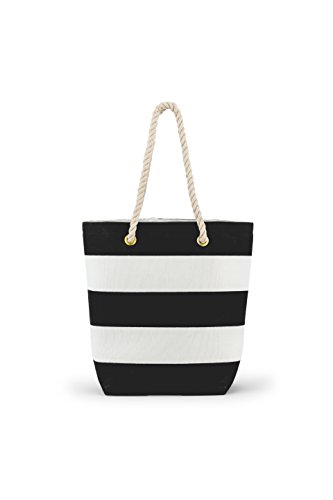 Weddingstar Bliss Striped Tote, Black/White