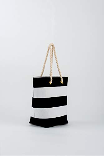 Weddingstar Bliss Striped Tote, Black/White