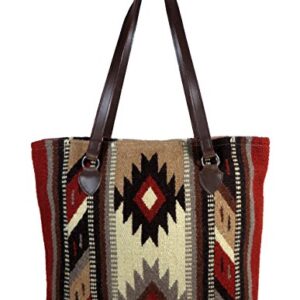 Large Tote Bag, Women's Mayan Hand-woven Wool Tote Purse (Rico B)