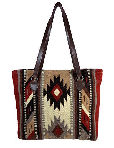 Large Tote Bag, Women's Mayan Hand-woven Wool Tote Purse (Rico B)