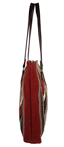 Large Tote Bag, Women's Mayan Hand-woven Wool Tote Purse (Rico B)