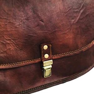 cuero 14 Inch Leather Crossbody Satchel Ladies Purse Women Shoulder Bag Tote Travel Purse Genuine Leather (brown)