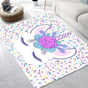 Area Rug Stars & Unicorn Area Rug for Living Room Bedroom Playing Room 5'x6'