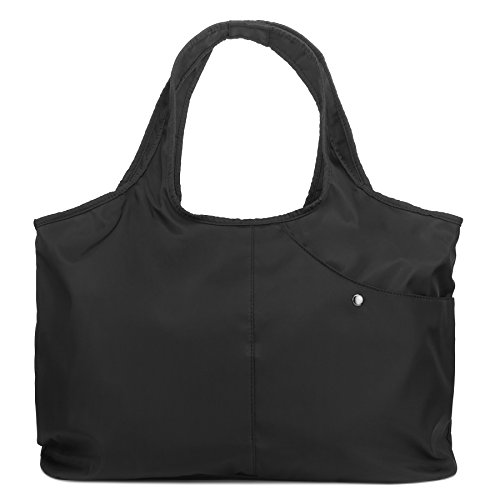 ZOOEASS Women Fashion Large Tote Shoulder Handbag Waterproof Tote Bag Multi-function Nylon Travel Shoulder (New Black)