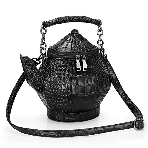 Gothic Purse, Teapot Shaped Crossbody Handbag Novelty Witchy Gift Top-handle Funky Tote Women's Shoulder Bags