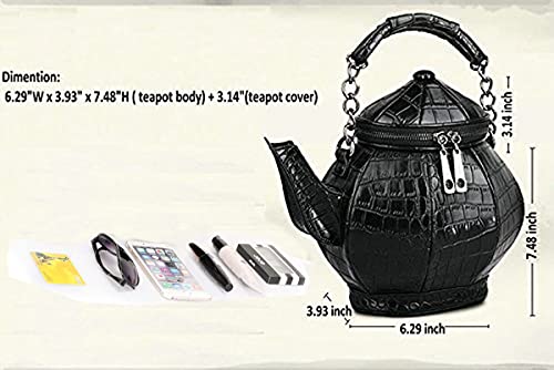 Gothic Purse, Teapot Shaped Crossbody Handbag Novelty Witchy Gift Top-handle Funky Tote Women's Shoulder Bags