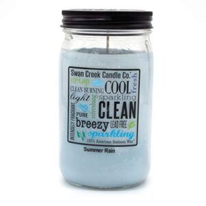 swan creek 100% american soybean 24 oz. jar candle – summer rain