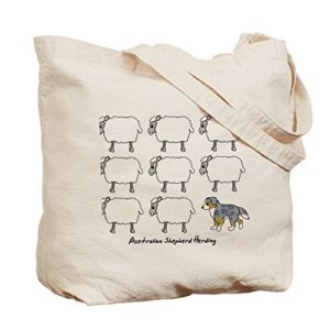 CafePress Cartoon Australian Shepherd Herding Tote-Bag Natural Canvas Tote-Bag,Shopping-Bag