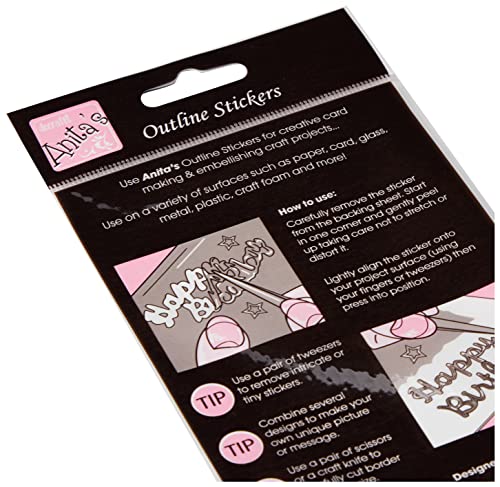 anitas Straight Line Borders Outline, Stickers, Silver, 10.3 x 0.05 x 27.3 cm, 8101017