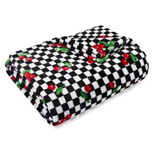 betsey johnson – ushshf1089731 cherry checker throw, 50×70, red