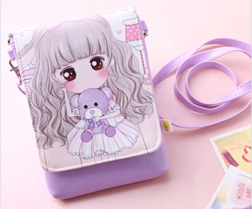 Kids Girls Toddlers Students Lovely Cartoon Mini Shoulder Bags Cross Body Bags Small Key Money Cell Phone Holder Case Purse Wallet Pouches Clutch Handbag