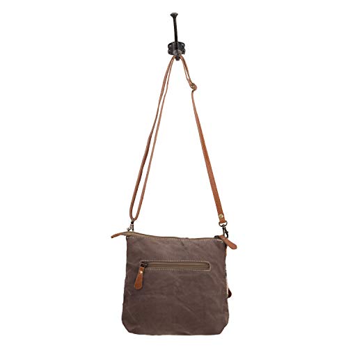 Myra Bag Gloss Upcycled Canvas & Cowhide Leather Crossbody Bag S-1617