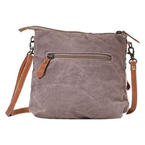 Myra Bag Gloss Upcycled Canvas & Cowhide Leather Crossbody Bag S-1617