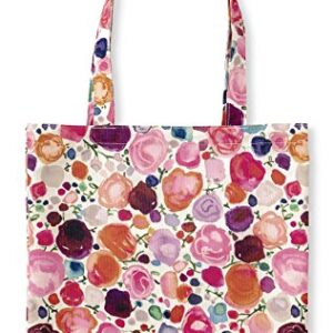 Kate Spade New York Pink Canvas Tote Bag with Interior Pocket, Floral