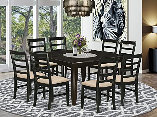 EAST WEST FURNITURE 9 Pc Dining room set-Square 54 inch Gathering Table and 8 Stools