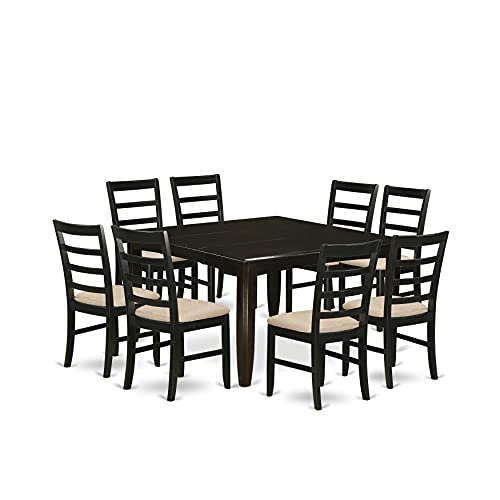 EAST WEST FURNITURE 9 Pc Dining room set-Square 54 inch Gathering Table and 8 Stools