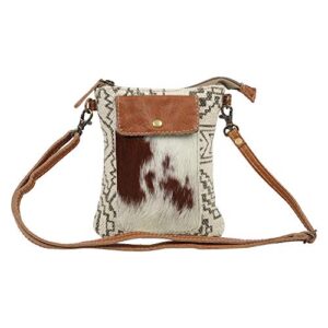 myra bag vuierra rivet upcycled canvas & cowhide leather small crossbody bag s-1563