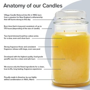 Village Candle Mulled Cider Large Glass Apothecary Jar Scented Candle, 21.25 oz, Red