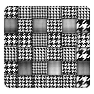 InterestPrint Houndstooth in Patchwork Style Womens Wallet Clutch Purse Ladies Phone Card Bag with Strap