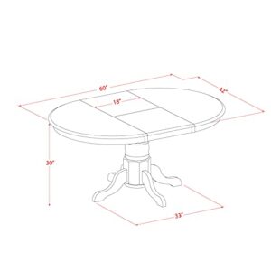 East West Furniture AVVA5-OAK-W Dining Set, Wood Seat