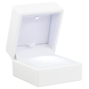 Noble Ring Box with Light - Unique LED Engagement Ring Box for Proposal Ring or Special Occasions (White)