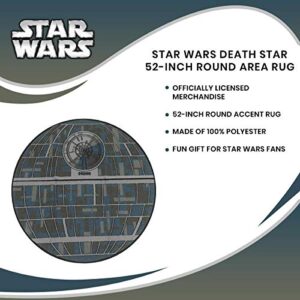 Ukonic Star Wars Galactic Empire Death Star Area Rug | 52-Inch Round Floor Rug