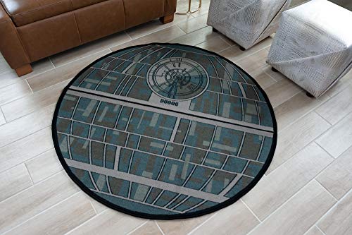 Ukonic Star Wars Galactic Empire Death Star Area Rug | 52-Inch Round Floor Rug