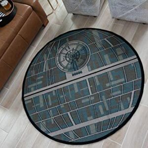 Ukonic Star Wars Galactic Empire Death Star Area Rug | 52-Inch Round Floor Rug