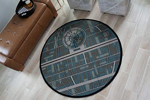 Ukonic Star Wars Galactic Empire Death Star Area Rug | 52-Inch Round Floor Rug