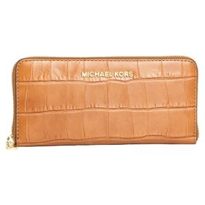 michael michael kors jet set travel zip around continental wallet (walnut)