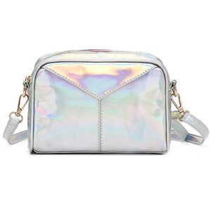 gabrine women girls casual holographic shoulder bag crossbody handbag clutch purse for wedding banquet party