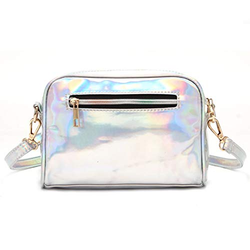 Gabrine Women Girls Casual Holographic Shoulder Bag Crossbody Handbag Clutch Purse for Wedding Banquet Party