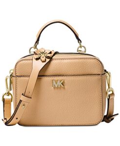 michael michael kors mini floral leather crossbody – pale gold/butternut