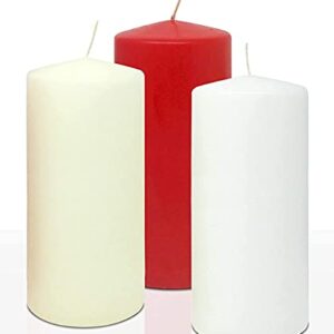 HYOOLA Ivory Pillar Candles 4x8 Inch - Unscented Pillar Candles - 2-Pack - European Made