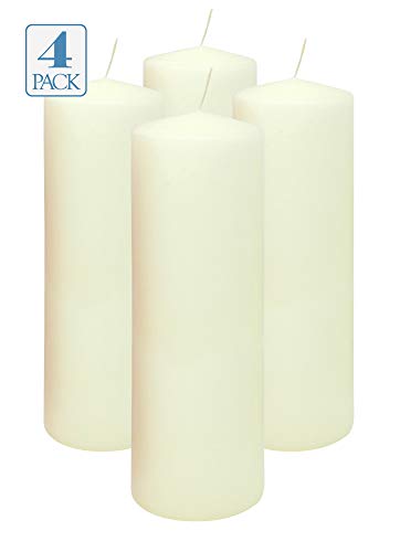 Hyoola Ivory Pillar Candles 3x9 Inch - Unscented Pillar Candles - 4-Pack - European Made