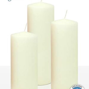 Hyoola Ivory Pillar Candles 3x9 Inch - Unscented Pillar Candles - 4-Pack - European Made