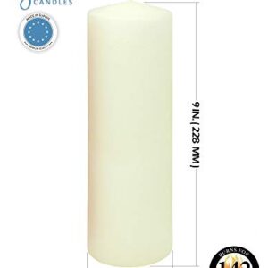 Hyoola Ivory Pillar Candles 3x9 Inch - Unscented Pillar Candles - 4-Pack - European Made