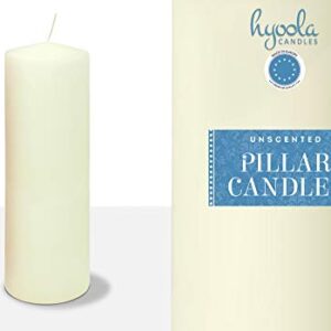 Hyoola Ivory Pillar Candles 3x9 Inch - Unscented Pillar Candles - 4-Pack - European Made