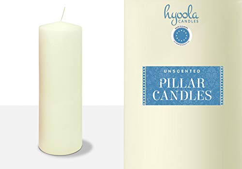 Hyoola Ivory Pillar Candles 3x9 Inch - Unscented Pillar Candles - 4-Pack - European Made