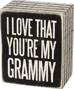 primitives by kathy 27215 pinstripe trimmed box sign, 2.5 x 3-inches, grammy