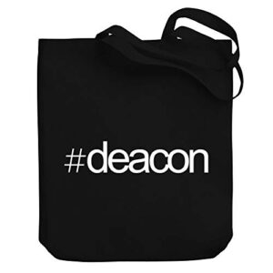 teeburon hashtag deacon bold text canvas tote bag 10.5″ x 16″ x 4″