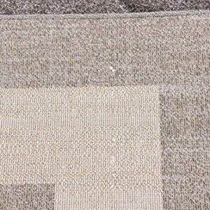 Unique Loom Del Mar Collection Area Rug-Transitional Inspired with Modern Contemporary Design, Square 8' 0" x 8' 0", Gray/Ivory