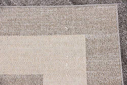 Unique Loom Del Mar Collection Area Rug-Transitional Inspired with Modern Contemporary Design, Square 8' 0" x 8' 0", Gray/Ivory