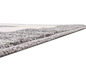 Unique Loom Del Mar Collection Area Rug-Transitional Inspired with Modern Contemporary Design, Square 8' 0" x 8' 0", Gray/Ivory