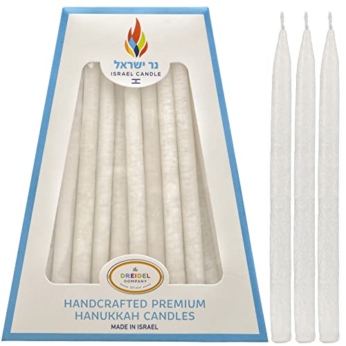 45 Decorative Frosted White Menorah Candles