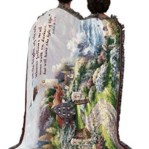 Pure Country Weavers Coastal Splendor Blanket by James Lee - I Am The Light of The World - Scriptures - John 8:12 - Religious Gift Tapestry Throw Woven from Cotton - Made in The USA (72x54)