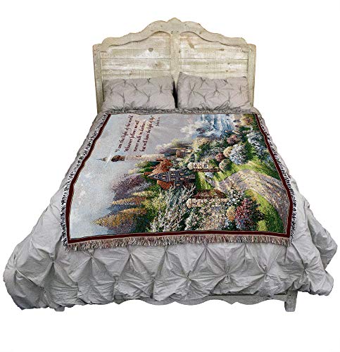 Pure Country Weavers Coastal Splendor Blanket by James Lee - I Am The Light of The World - Scriptures - John 8:12 - Religious Gift Tapestry Throw Woven from Cotton - Made in The USA (72x54)