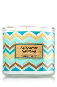 1 x bath and body works 3 wick candle 14.5 oz rainforest gardenia